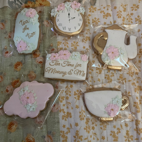 Tea for Two Themed Birthday Decorated Cookies, Party Favors, Luxury ...