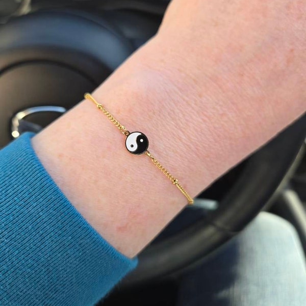 Yin Yang Bracelet | Gold Satellite Bracelet, Rose Gold Bracelet, Silver ...