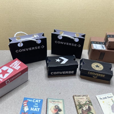 Miniature Shoe Box & Paper Bag Set Template 5 Pieces Miniature Sneaker ...