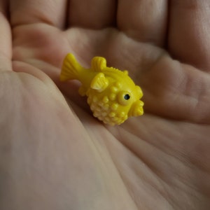 Tiny Pufferfish Figurine Soft Plastic Puffer for Diorama, Aquarium, or ...