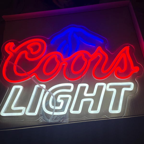 Coors Light Neon Sign, Coors Neon Light, Custom Beer Neon Sign, Beer ...