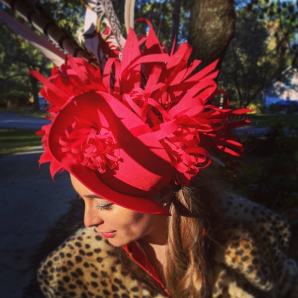 Fashion Modern Fascinator Hat With Veil, Wedding Guest Hat, Royal Ascot ...
