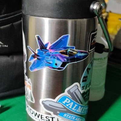 Holo F-16 Red White & Blue USA Jet Stickers Holographic Shiny Military ...