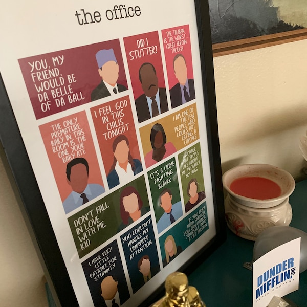 The Office TV Show Characters Printable Poster With Quotes, the Office ...