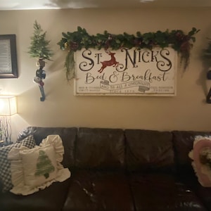 Rustic Christmas Sign Bed & Breakfast Sign Modern Farmhouse Wall Decor ...