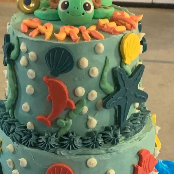 Fondant Lt. Beige Bunny With Floral Crown Cake Topper 1st Birthday Baby ...