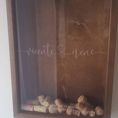 BLACK Wine Cork Holder, Wine Cork Art, Wine Cork Display Case, Shadow ...