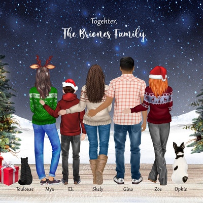 Christmas Gift Christmas Family Portrait Christmas Print - Etsy