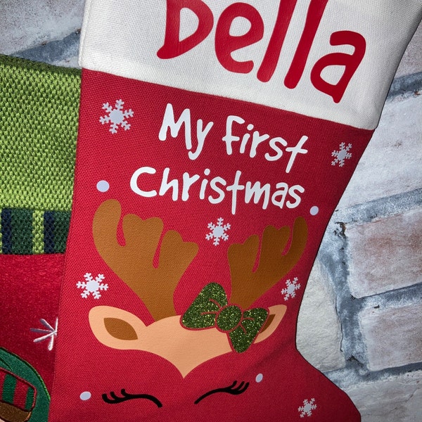 First Christmas Stocking, Baby Girls First Christmas Stocking, First ...