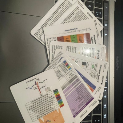 Set of 10 Healthcare, Nursing, Medical Educational Pocket Cards ...