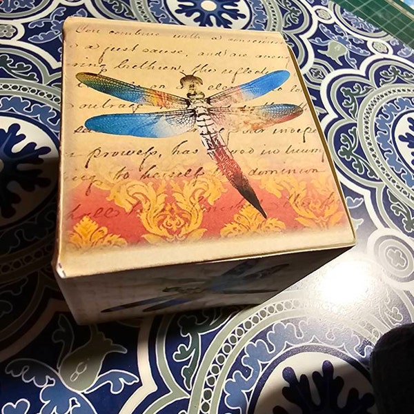 Dragonflies Printable Gift Box Layout (digital Download) - Etsy