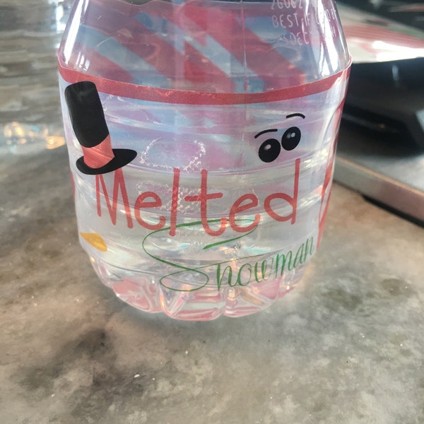 Melted Snowman Water Bottle Wrappers, Melting Snowman, Water Bottle ...