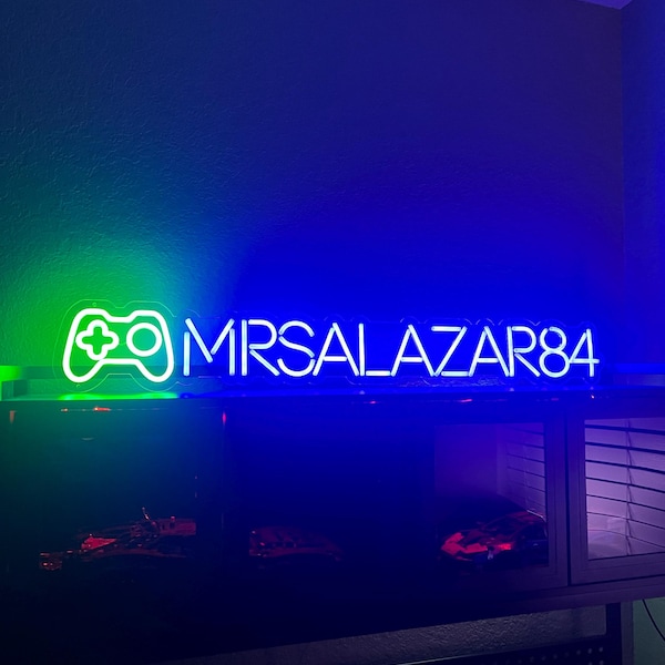 Personalized Gamer Tag Neon,custom Username & Game Logo Neon Light ...
