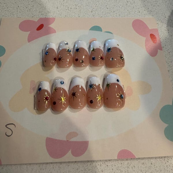 Silver Bowknot 3d Nails /custom Press on Nails/ Hand Made Press on ...