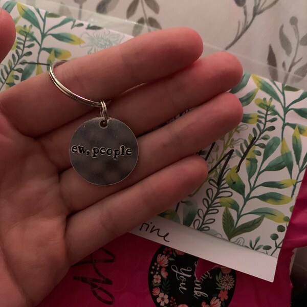 Ew, People Funny Keychain for Introverts - Cute Couples Gift - Funny ...