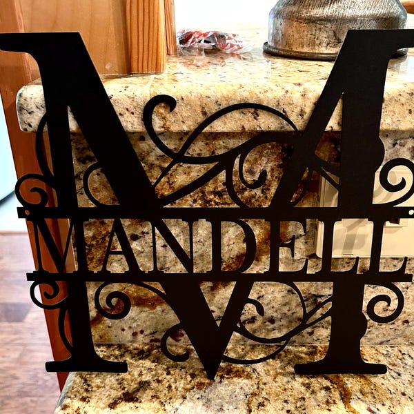 Custom Metal Signs Monogram Wall Decor Metal Wall Art Last Name Sign ...