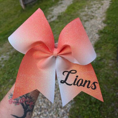 Royal Blue and White CHEER Bow Blue Ombré Glitter Cheer Bow Big Sparkly ...