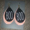 Boo Earrings, Halloween Earrings, Halloween Faux Leather Earrings ...