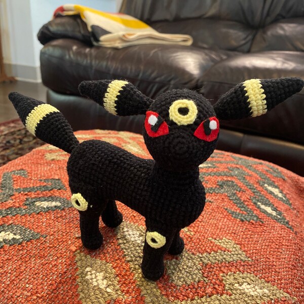 Umbreon Crochet Doll, Pokemon Eevee Amigurumi Toy, Gift for Him, Gift ...