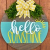 Summer Front Door Decor Hello Sunshine Summer Door Hanger Summer Wreath ...