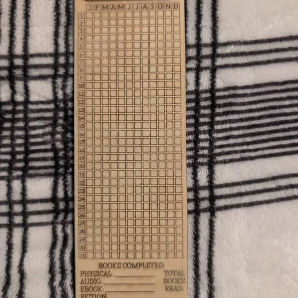 Reading Habit Tracker Wooden Bookmark - the Original Laser-engraved ...