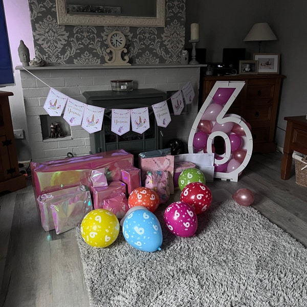 DIY Balloon Mosaic Number 6 Stand, Balloon Mosaic Frame 6th 16th ...