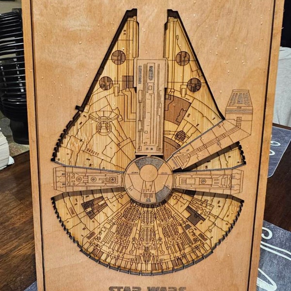 Millennium Falcon Laser Cut File: Multilayer Star Wars Wall Art (SVG ...