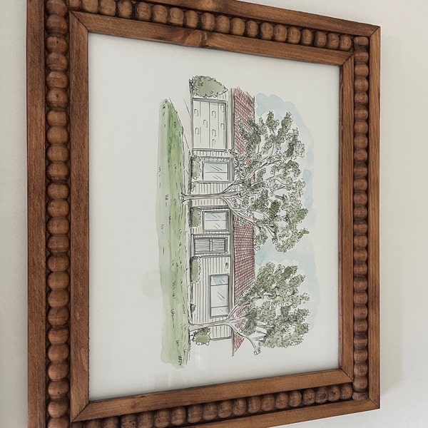 Custom House hand-drawn Sketch 8x10 Pen and Ink Drawing Doodle Bar Home ...