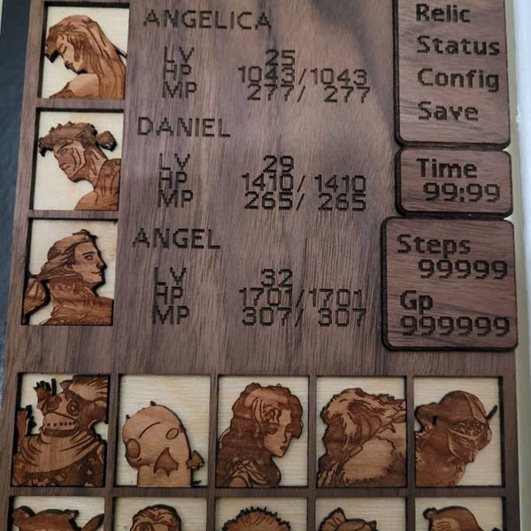 Custom Wooden Final Fantasy 6 / VI Menu Screen With Characters You Can ...