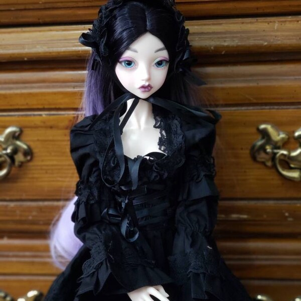 1/3 BJD SD Dress & Headdress Set black BJD Doll Clothes Outfit - Etsy