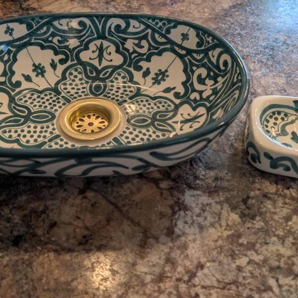 Oval Ceramic Wash Basin-moroccan Bath Sink-oval Pottery Basin-vanity ...