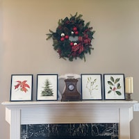 Christmas Holiday Botanical Prints Set of 4 Holly, Mistletoe ...