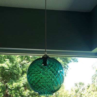 Set of Four Blown Glass Pendant Lights for Kitchen Island, Ceiling ...
