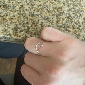 Sterling Silver Wave Ring// Silver Wave Ring, Ring Wave,ocean Ring, Surf Ring, Beach, Adjustable ...