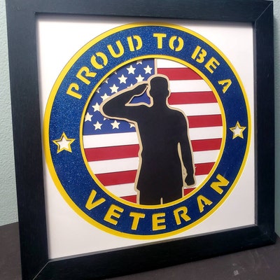 Veteran Shadow Box, Soldier SVG Layered Design for Cricut Silhouette ...