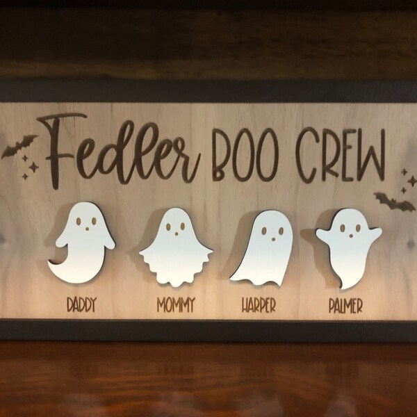 Boo Crew Sign-halloween Family Sign-halloween Decor-ghost-family Sign ...