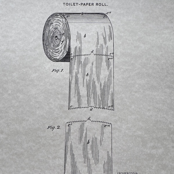 Toilet Paper Roll - 1891 (free Shipping) Large Unframed 8.5x11 Patent ...