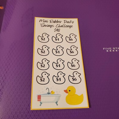 Mini Rubber Ducky Savings Challenge for A6 Envelopes Cash Envelopes ...
