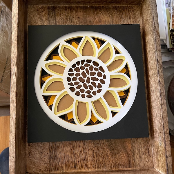 3D Sunflower SVG - Layered Shadow Box Svg - for Cricut - for Silhouette ...