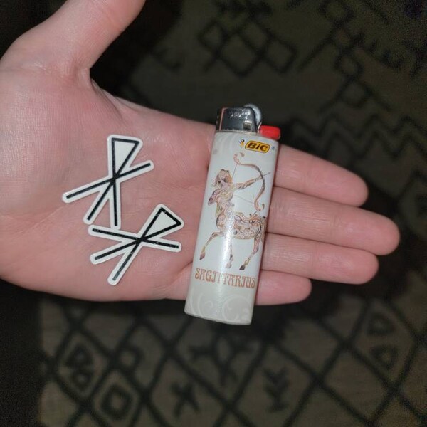 Bring Courage, Bind Rune, Temporary Tattoo, Othala + Isa, Elder Futhark ...