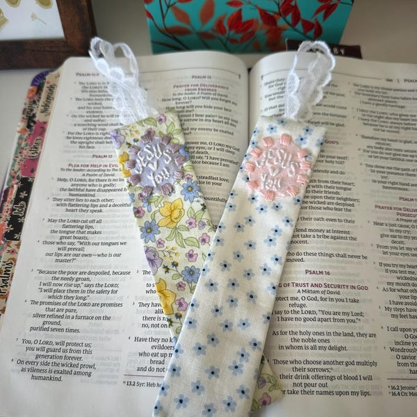 Embroidered Fabric Bible Bookmark (jesus Loves You) - Etsy