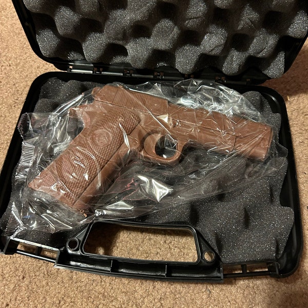 CHOCOLATE GUN Full Size Hand-crafted Solid Milk Chocolate Handgun With ...