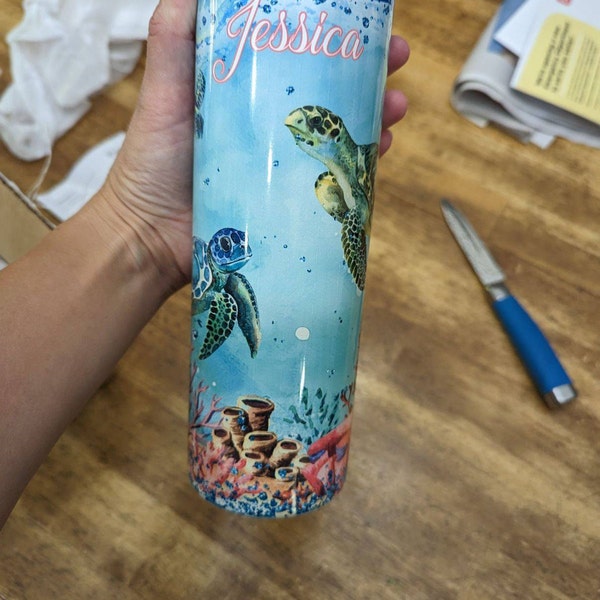 Personalized Ocean Turtle Tumbler | Custom Sea Turtle Tumbler Cup | Sea ...