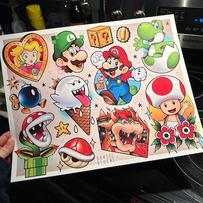 Horror Tattoo Flash Art Print - Etsy