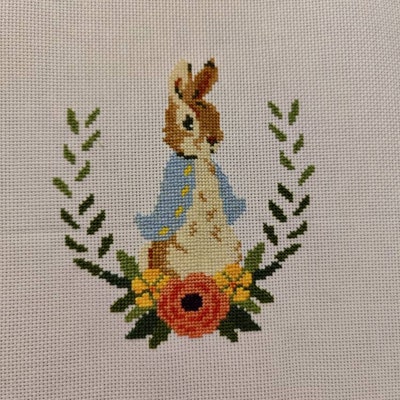 Beatrix Potter Birth Sampler Cross Stitch Pattern Peter Rabbit Wreath ...