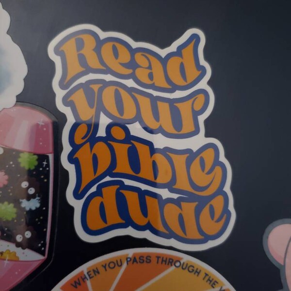 Read Your Bible Dude Sticker | Bible Stickers | Faith Stickers | Jesus ...