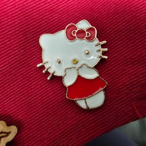 1x0.75 Small Pin Classic Cartoon Cute Lovely Face Cat Kitty Enamel ...