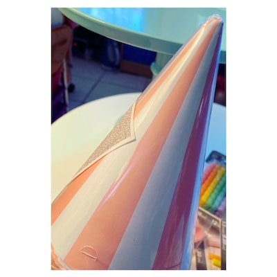 Light Pink Striped Party Hats 6ct Girls First Birthday Party Ice Cream ...