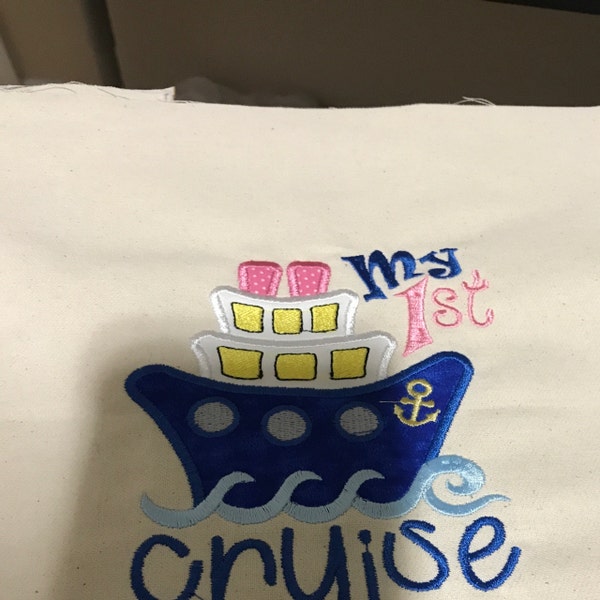 My 1st Cruise Ship Applique Machine Embroidery Design Baby First Ocean ...