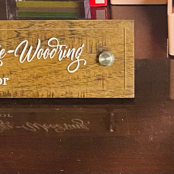 Rustic Desk Name Plate. Made Exclusively by Garo Signs. Size 10" X 2.5 ...